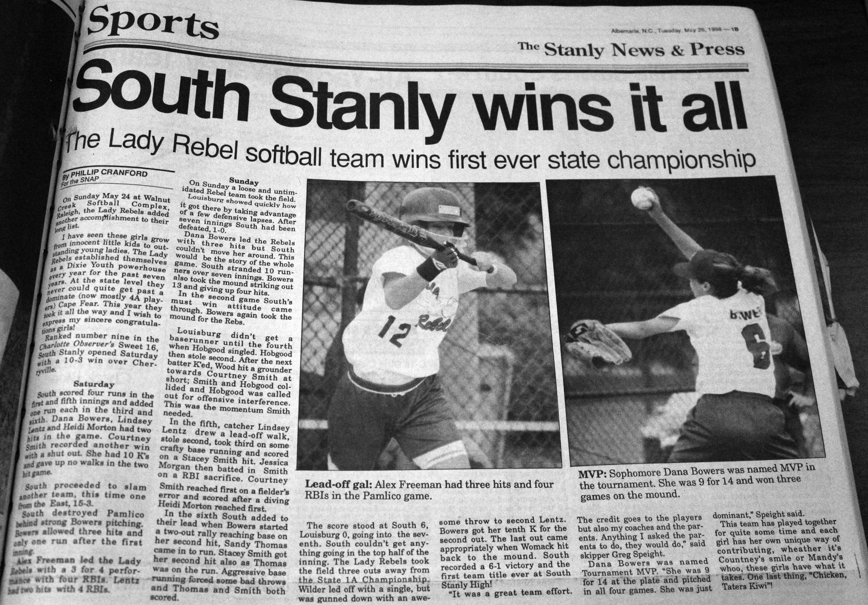 CHAMPIONS OF STANLY COUNTY: South, West softball used familiarity of ...