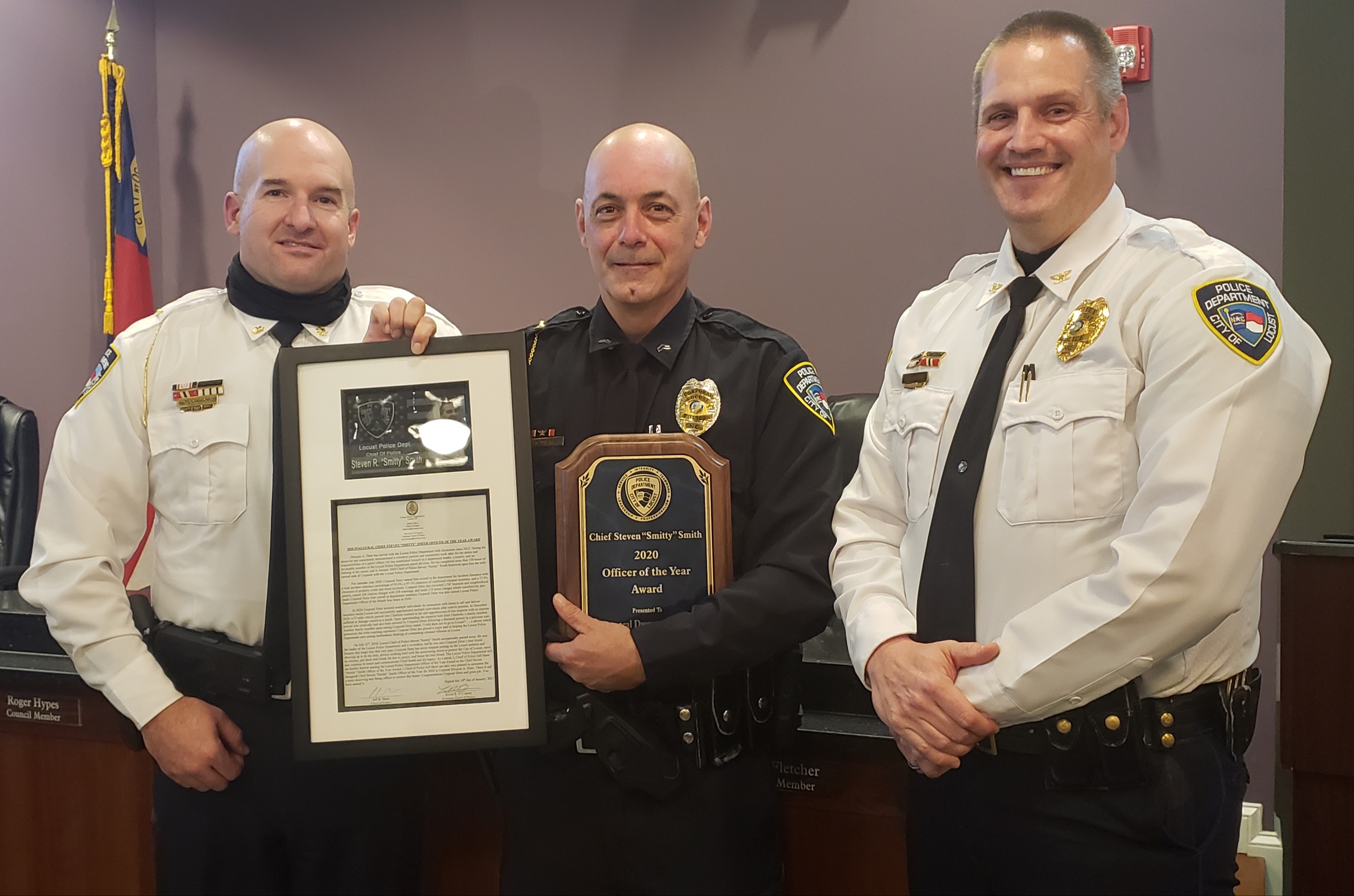 Locust officer Dietz receives first Chief Steven "Smitty" Smith Officer ...